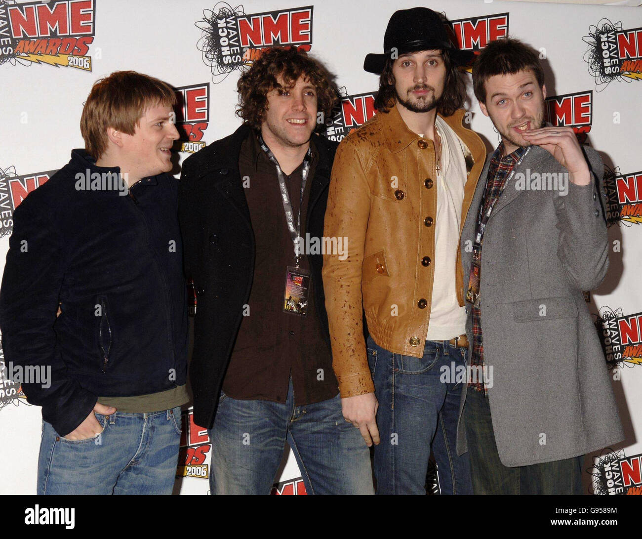 Kasabian arrive for the nme awards 2006 hi-res stock photography and ...
