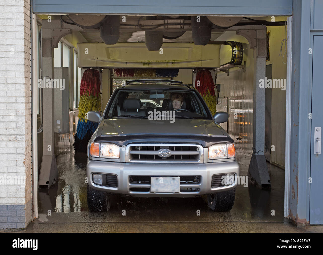 Exiting a Auto Car Wash which is a facility used to clean the exterior ...