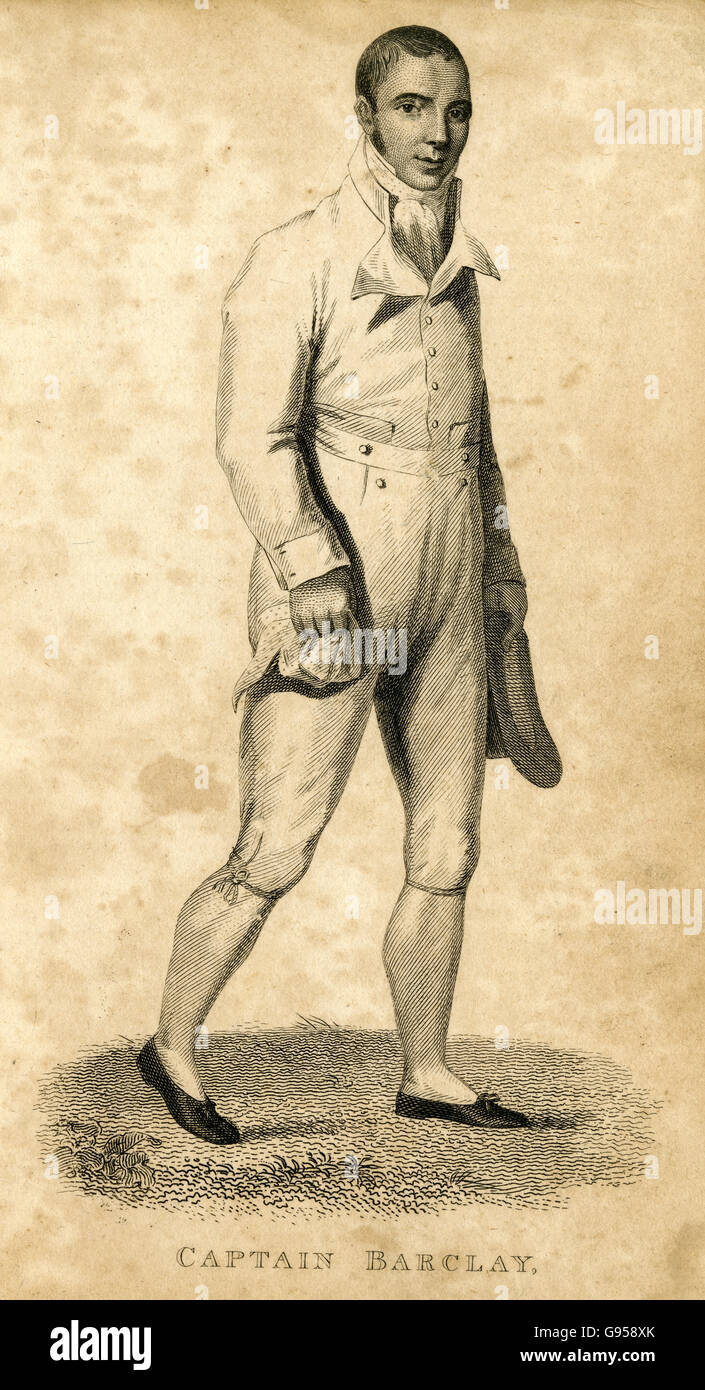 Antique 1823 engraving of Captain Barclay. SOURCE: ORIGINAL ENGRAVING ...