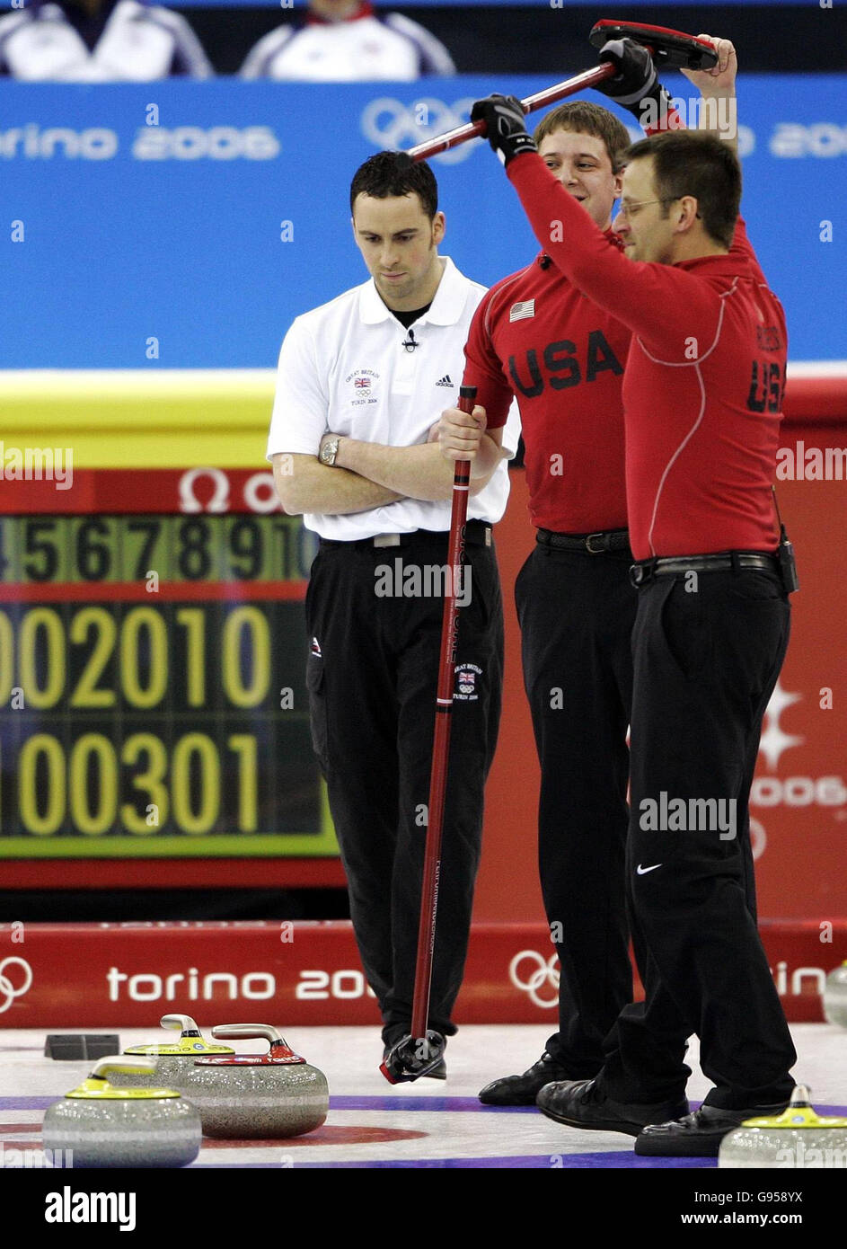 Great Britain's mens curling skip David Murdoch looks down as USA ...