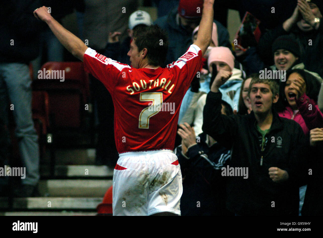 Nottingham Forest's Nicky Southall celebrates scoring Stock Photo - Alamy