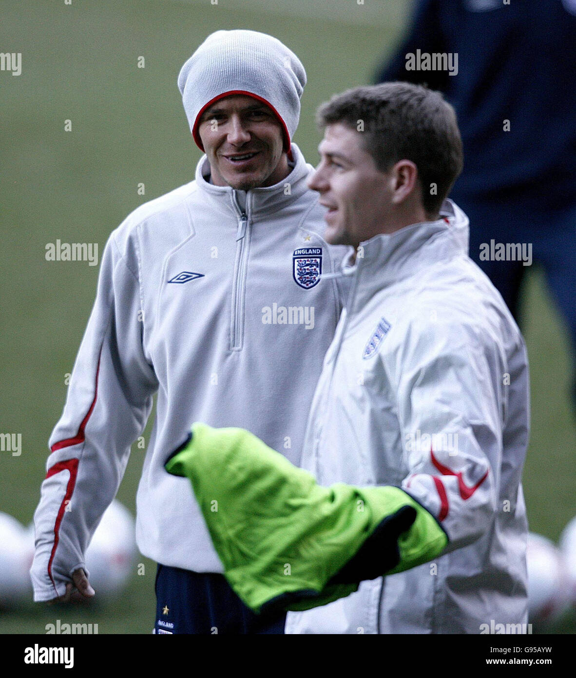 Englands david beckham during a training session at anfield hi-res ...