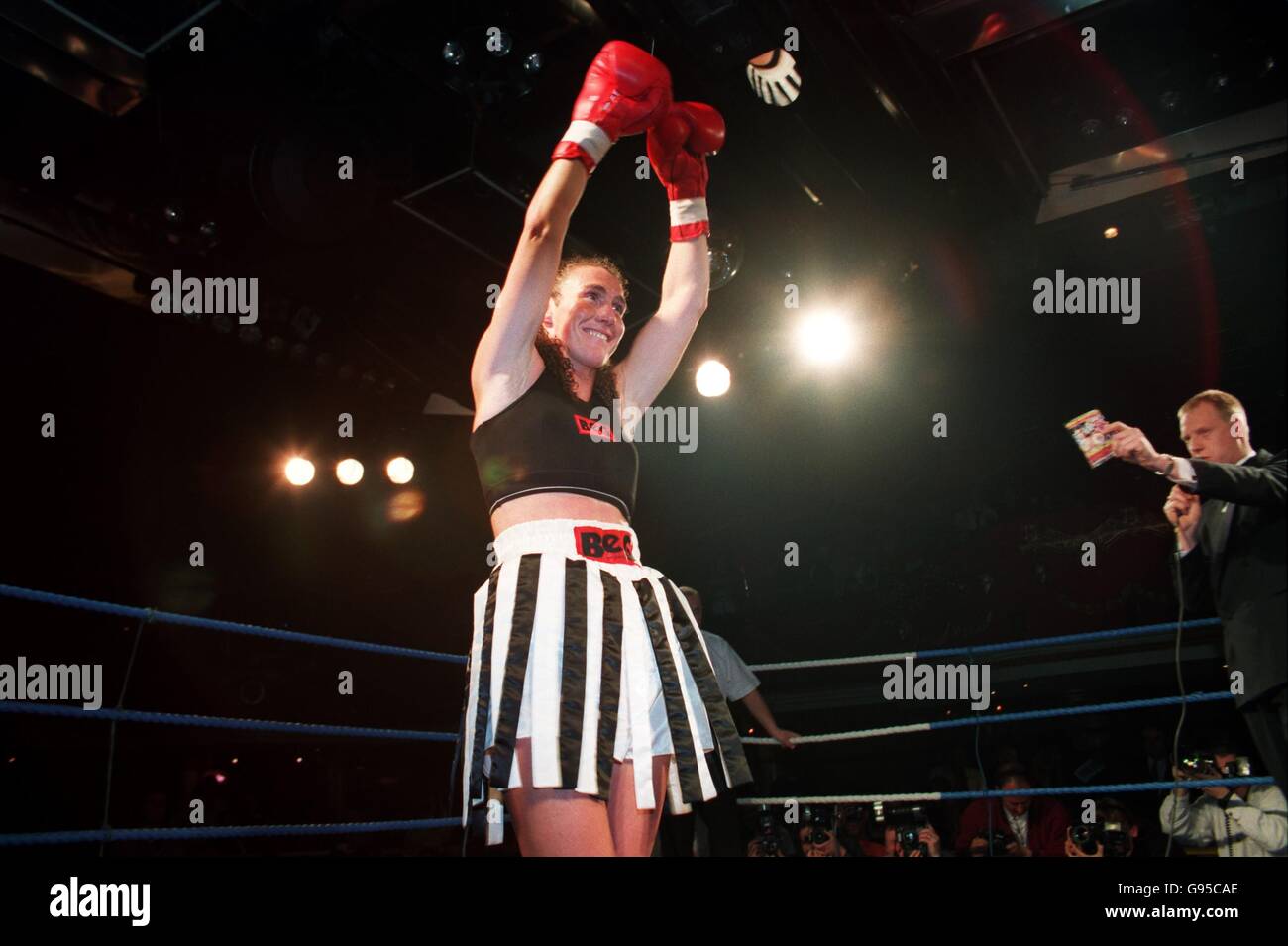 Jane couch is introduced to the ring at caears nightclub hi-res stock ...