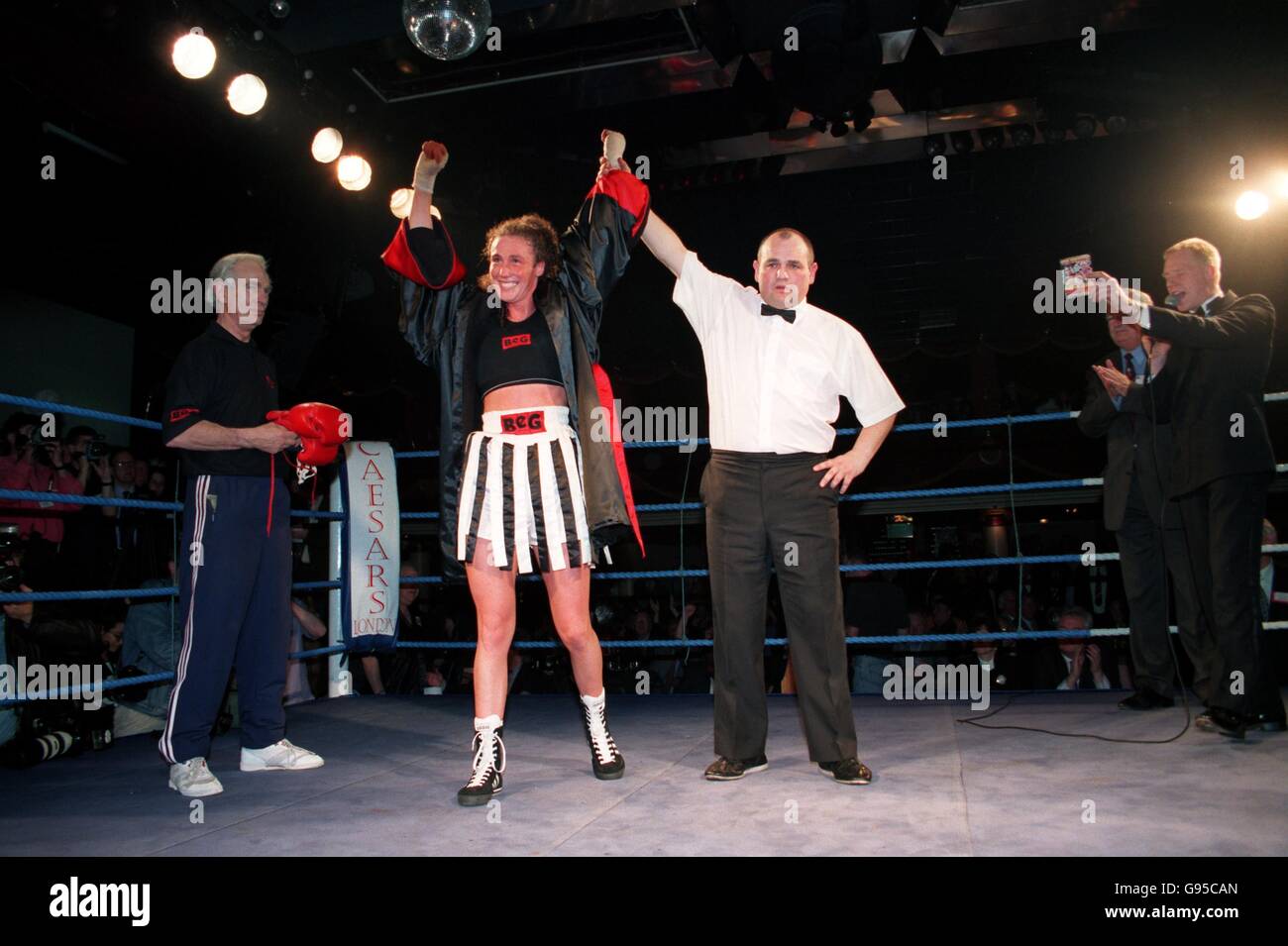 Jane Couch is declared the winner after the fight against Semon Lukic ...