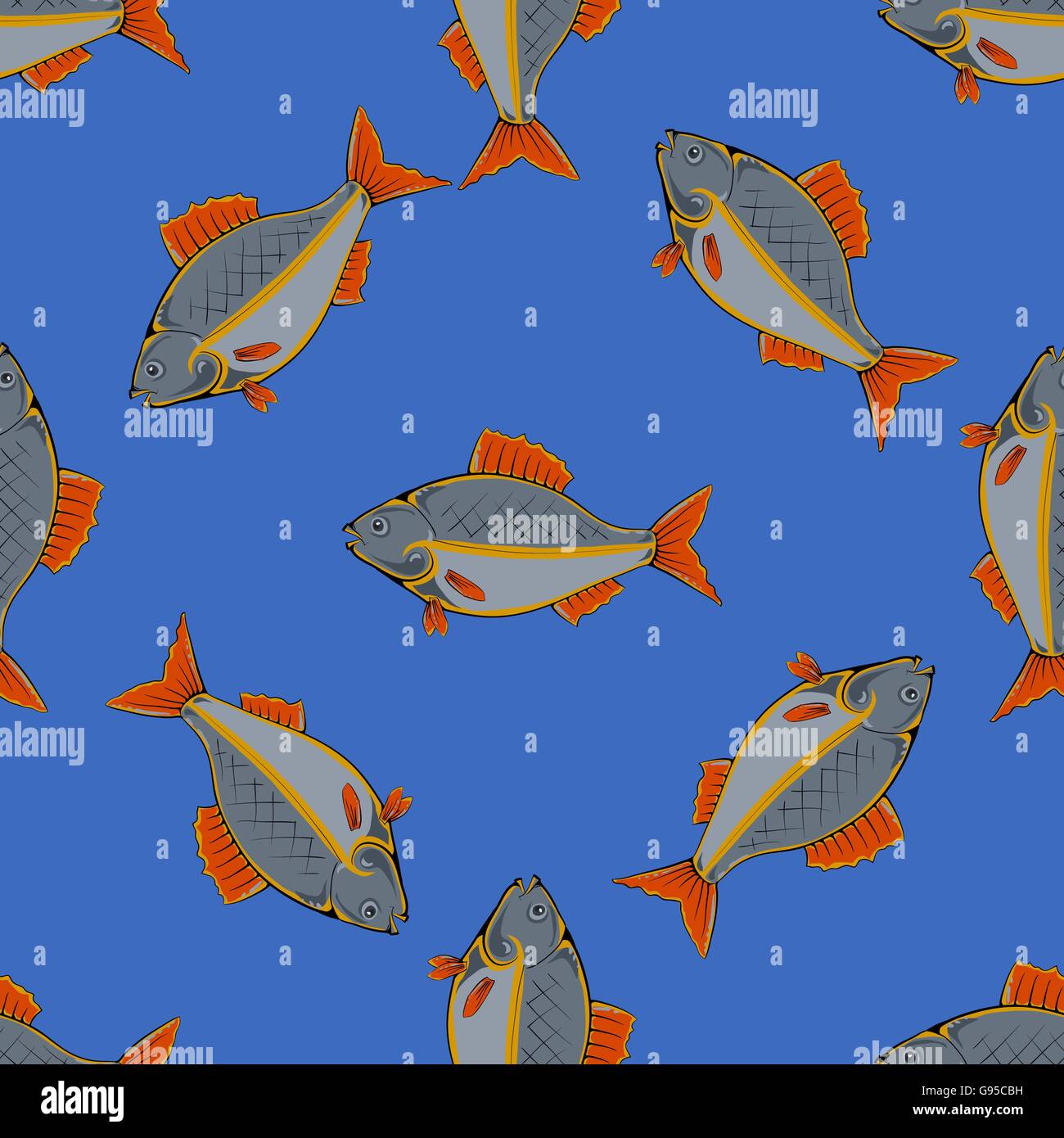 Seamless Fish Pattern Stock Vector Image & Art - Alamy