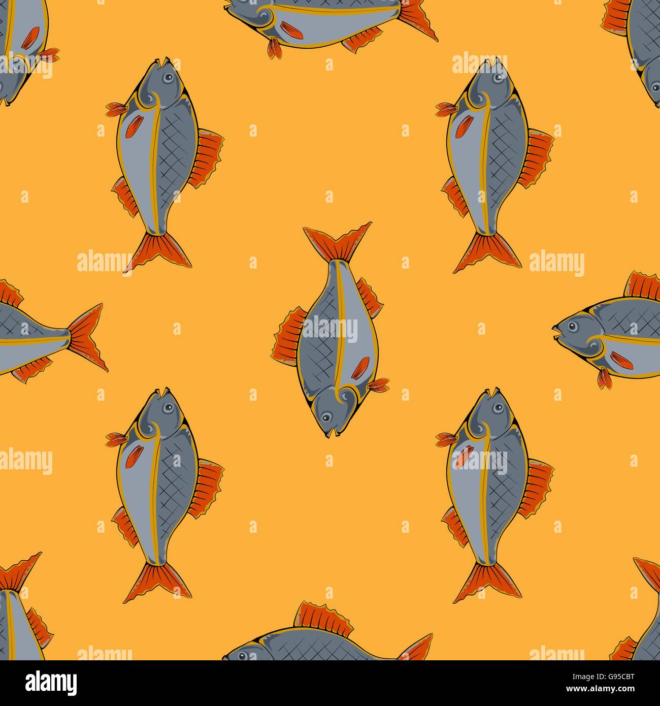 Seamless Fish Pattern Stock Vector Image & Art - Alamy