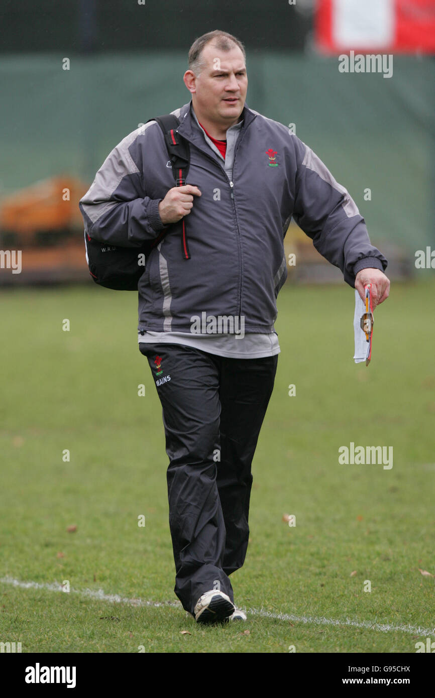 Wales rugby union coach mike ruddock during training hi-res stock ...