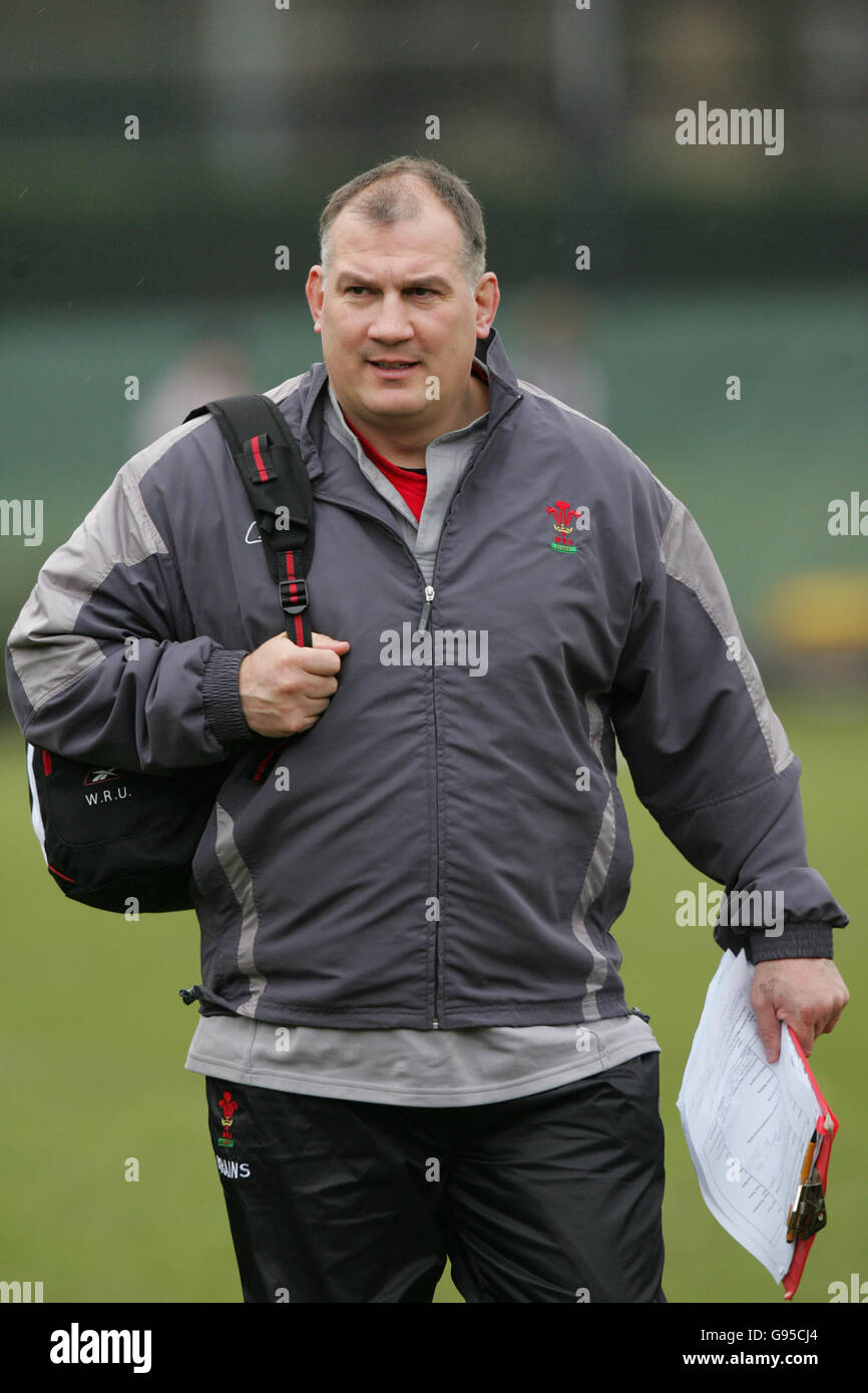 Wales coach Mike Ruddock during a training session at Sophia Gardens ...