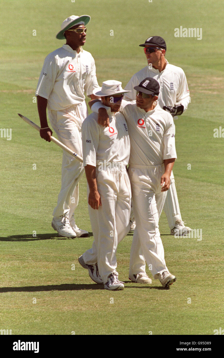England's Mark Ramprakash and Mark Butcher console themselves after ...