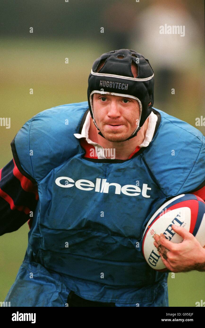 Englands graham rowntree padded up training hi-res stock photography ...