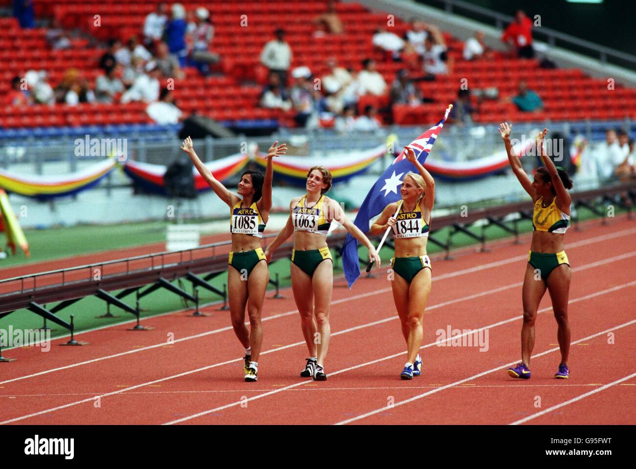 Australia's gold medal winning team, (left-right) Tania Van Heer ...