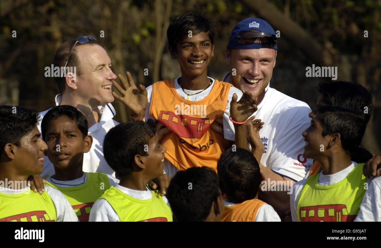 CRICKET Flintoff Children Stock Photo - Alamy