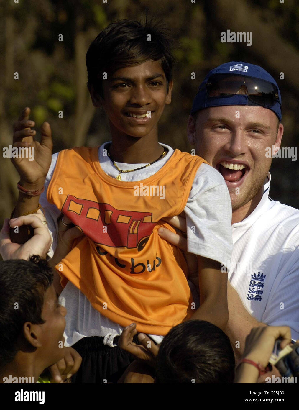 CRICKET Flintoff Children Stock Photo - Alamy