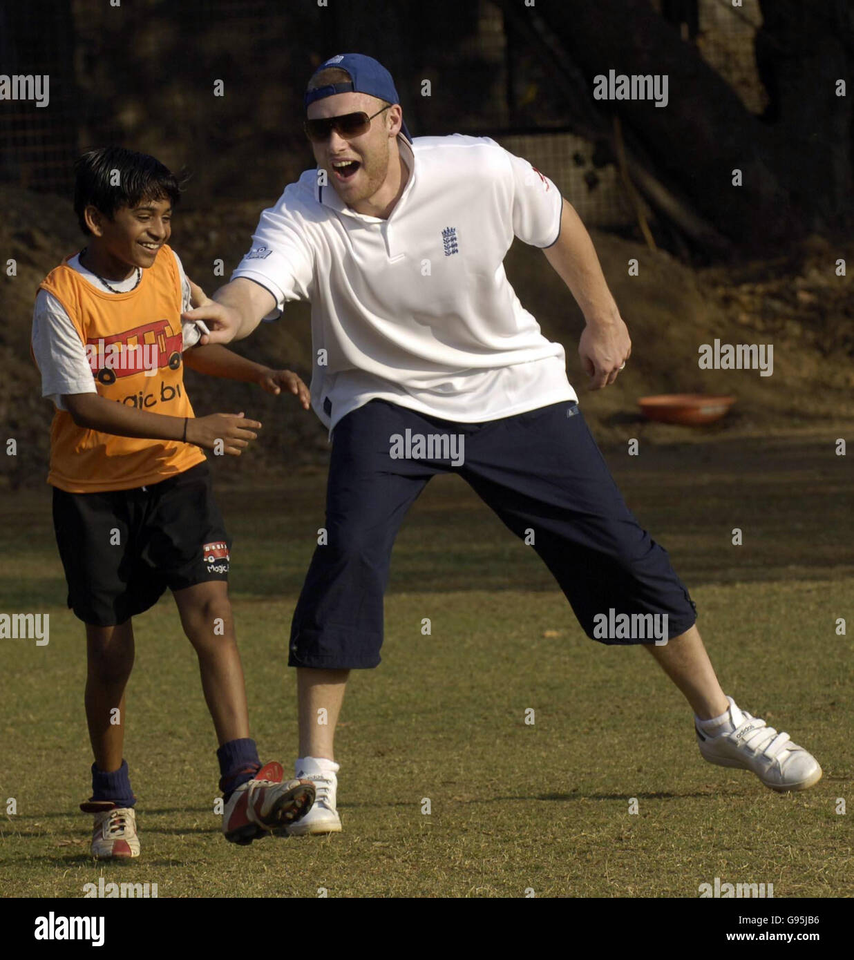 CRICKET Flintoff Children Stock Photo - Alamy