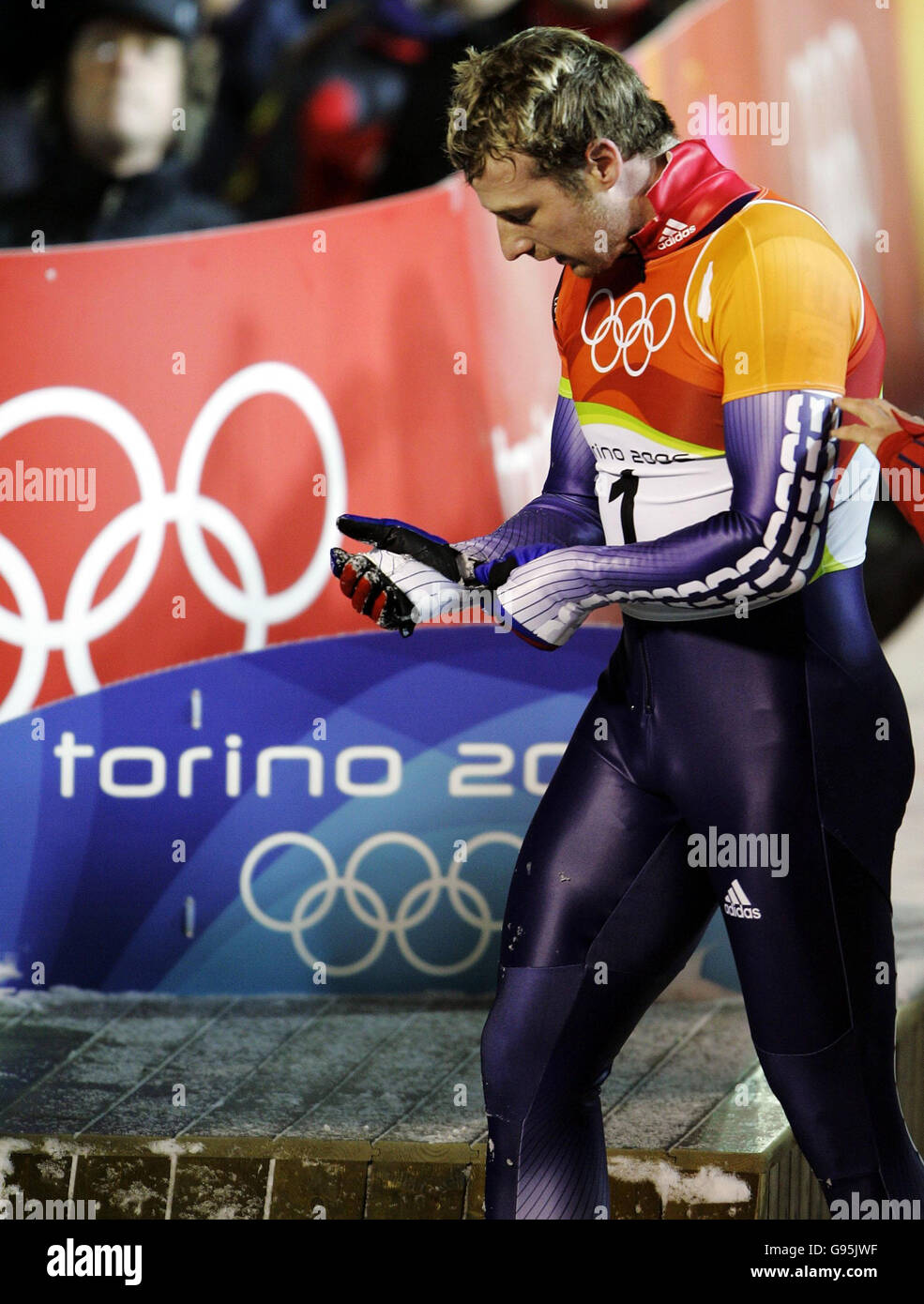 Great Britain's Adam Pengilly reacts following his second run in the ...