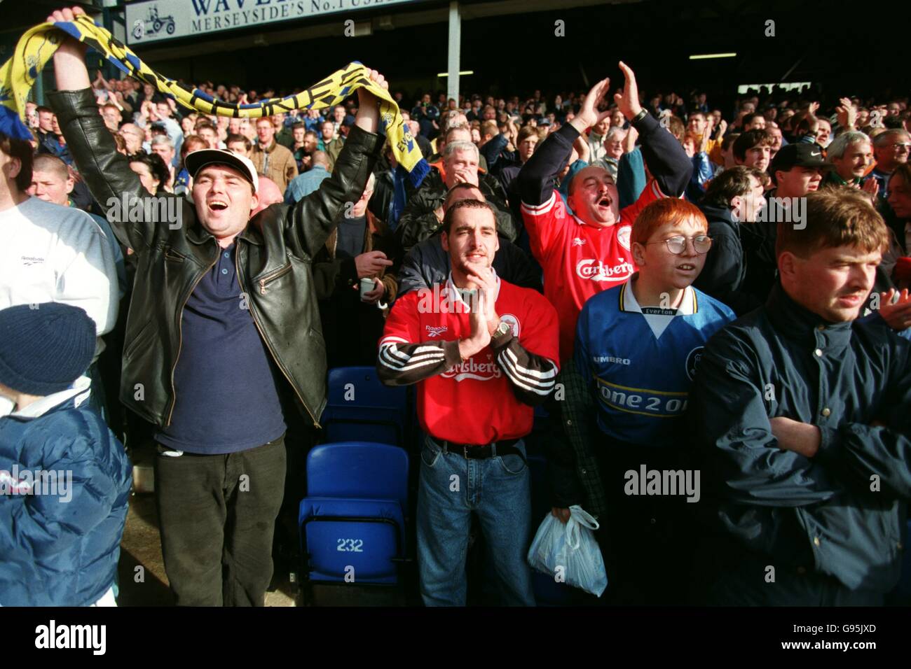 Liverpool everton fans sitting together hi-res stock photography and ...