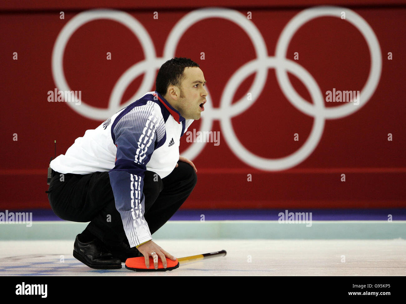 Great Britain's David Murdoch in action during their semi-final curling ...