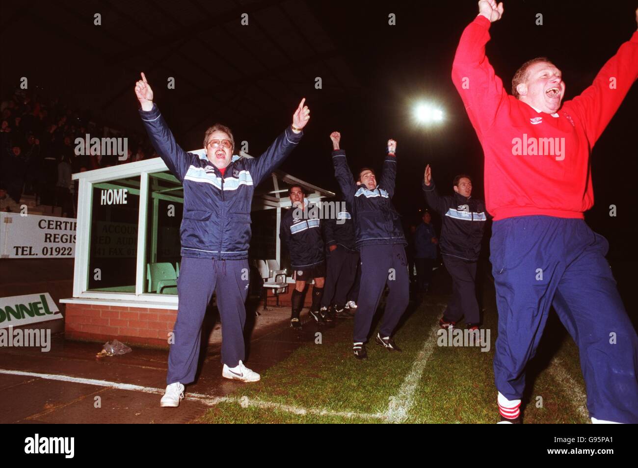 Hednesford Town's Manager and Owner John Baldwin, Left, celebrates his ...
