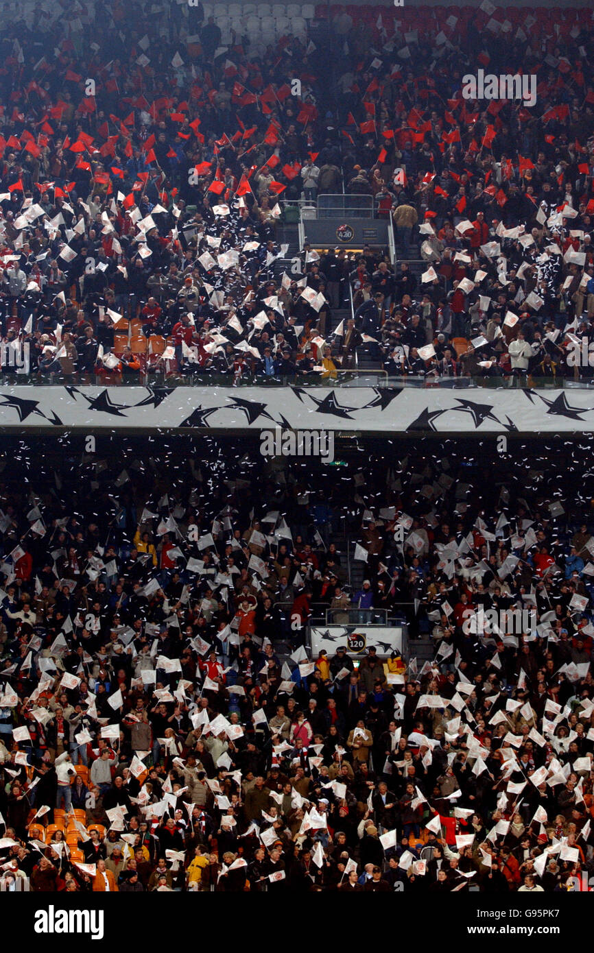 Amsterdam arena ajax fans show support for their side hi-res stock ...