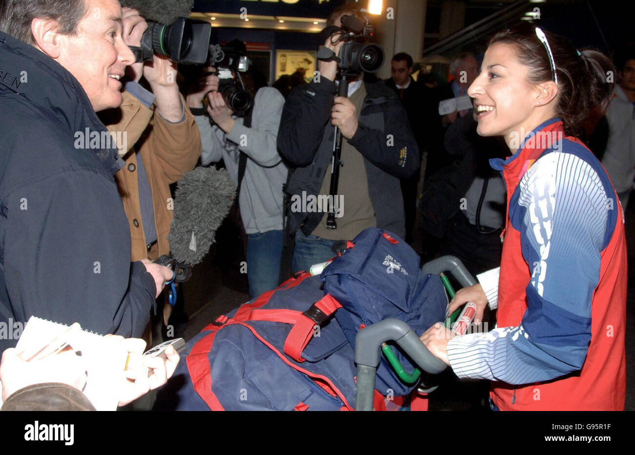 Great Britain's Shelley Rudman after arriving back at Gatwick Airport ...