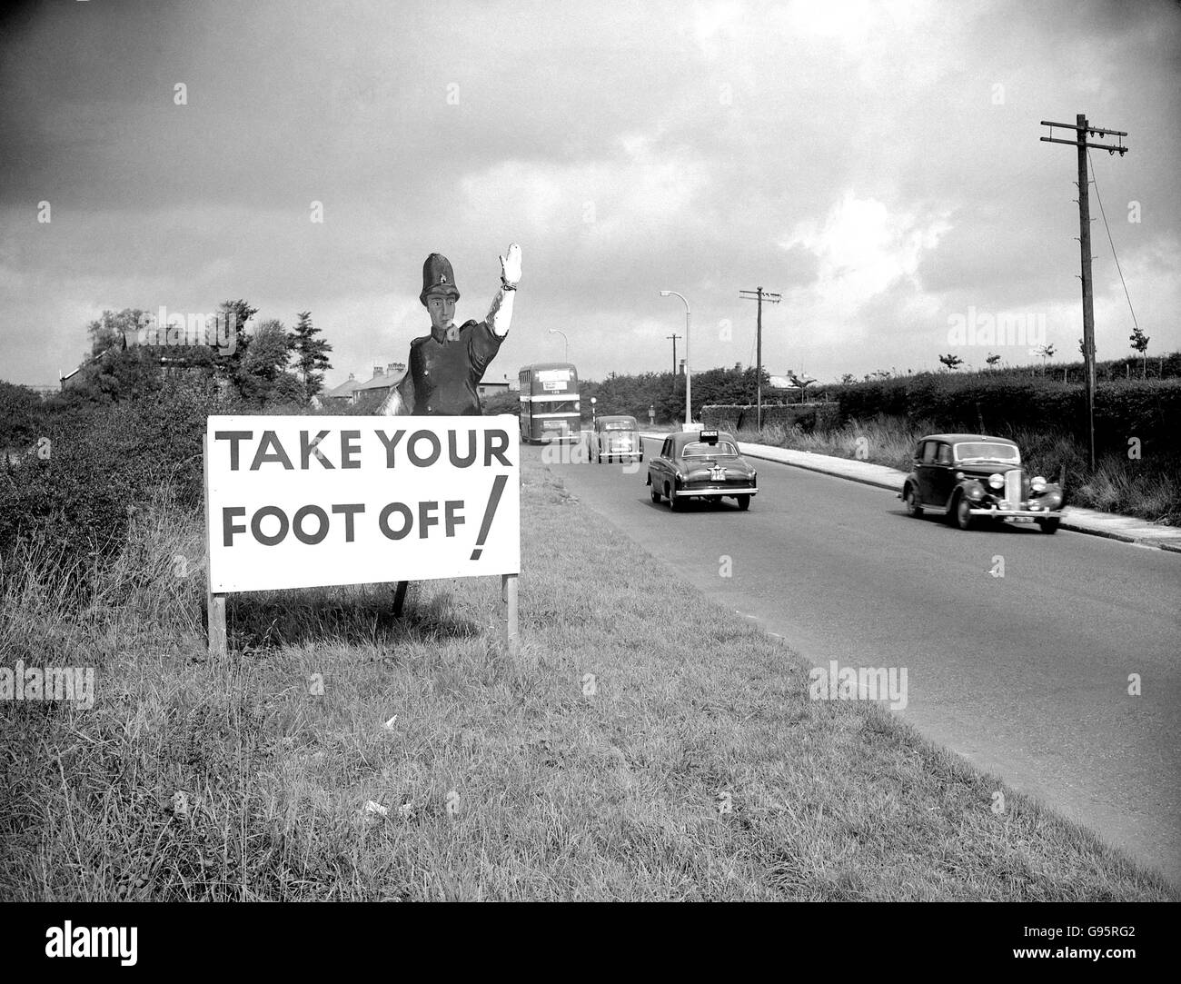 Motorists warning sign Black and White Stock Photos & Images - Alamy