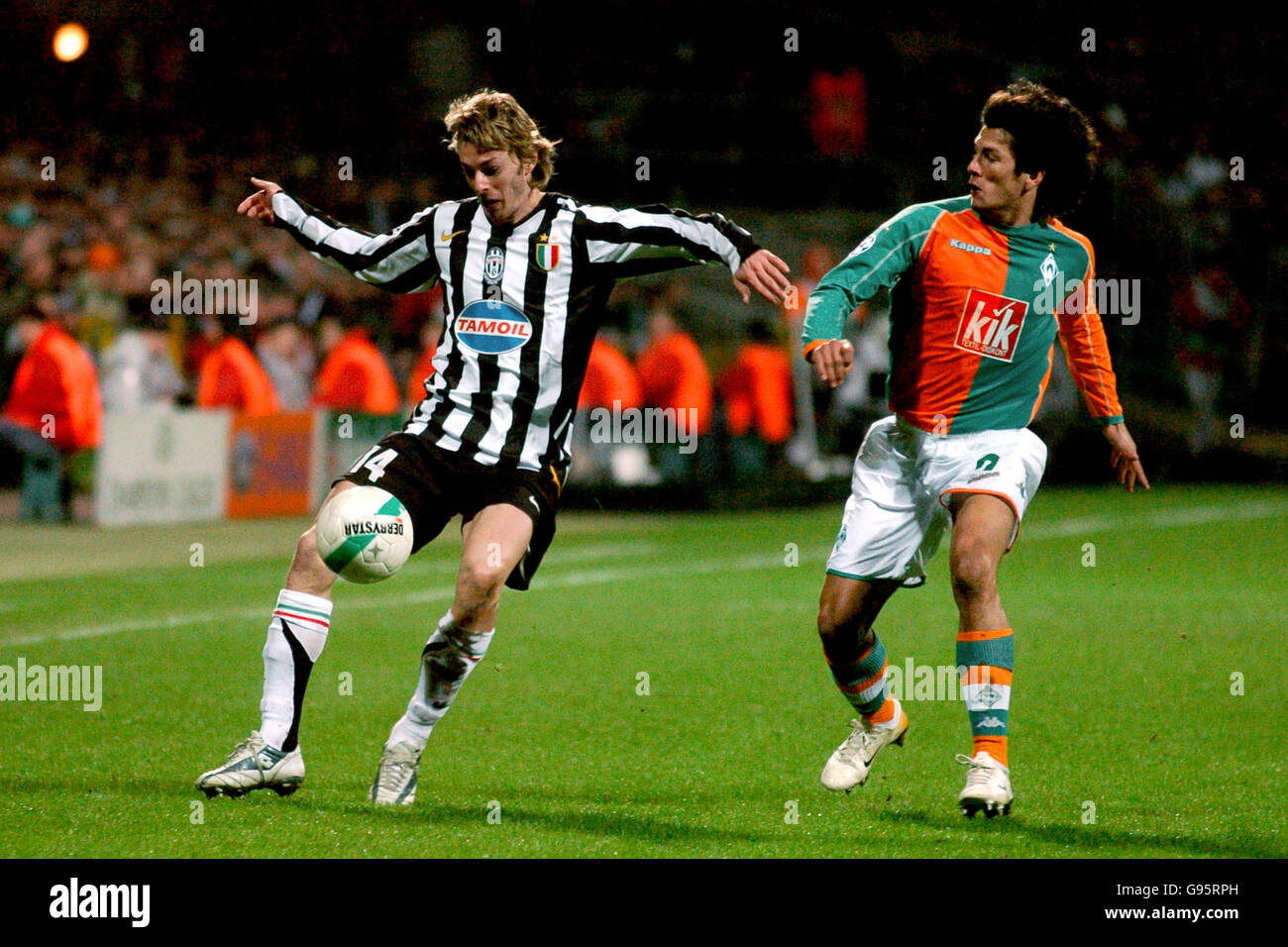 Werder Bremen's Nelson Valdez and Juventus' Federico Balzaretti Stock ...