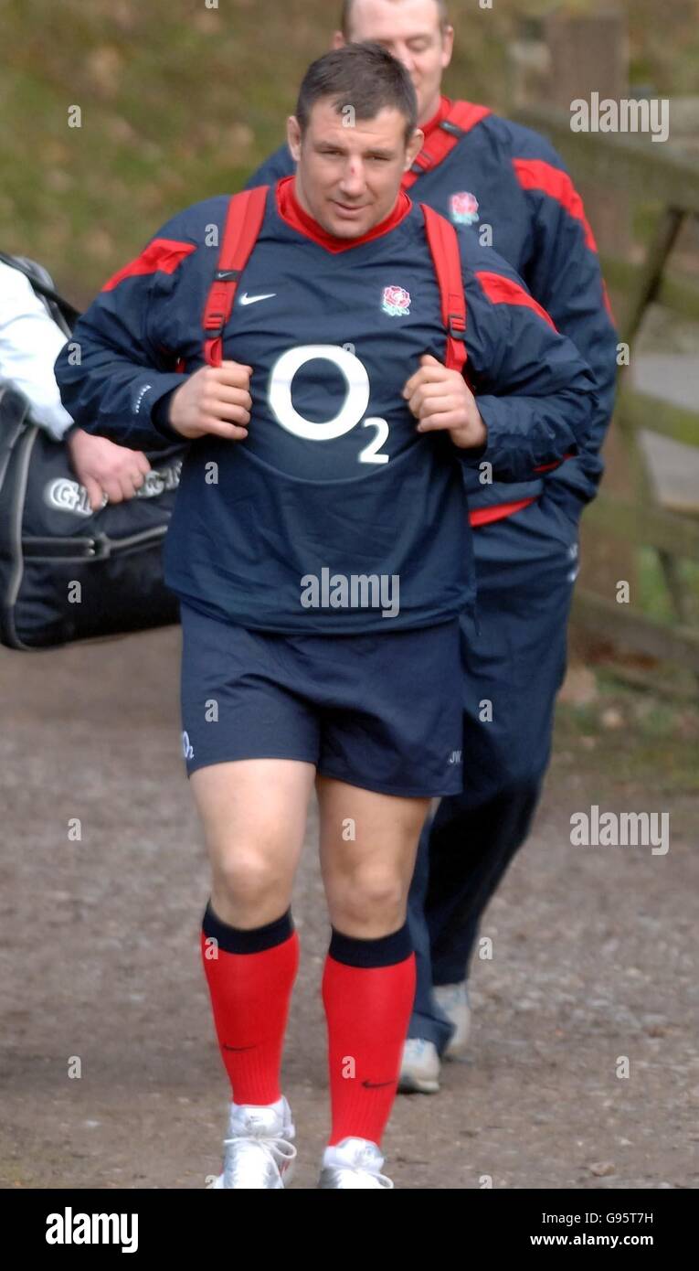 Englands Julian White training at Penny Hill Park in Surrey as they get ...