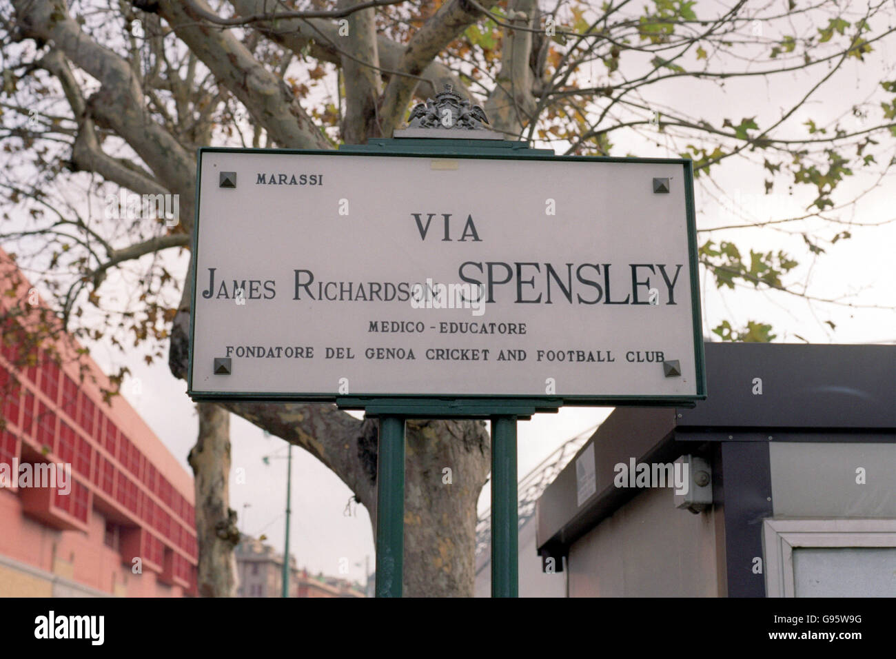 Sign bearing the legend Via James Richardson-Spensley in honour of the ...