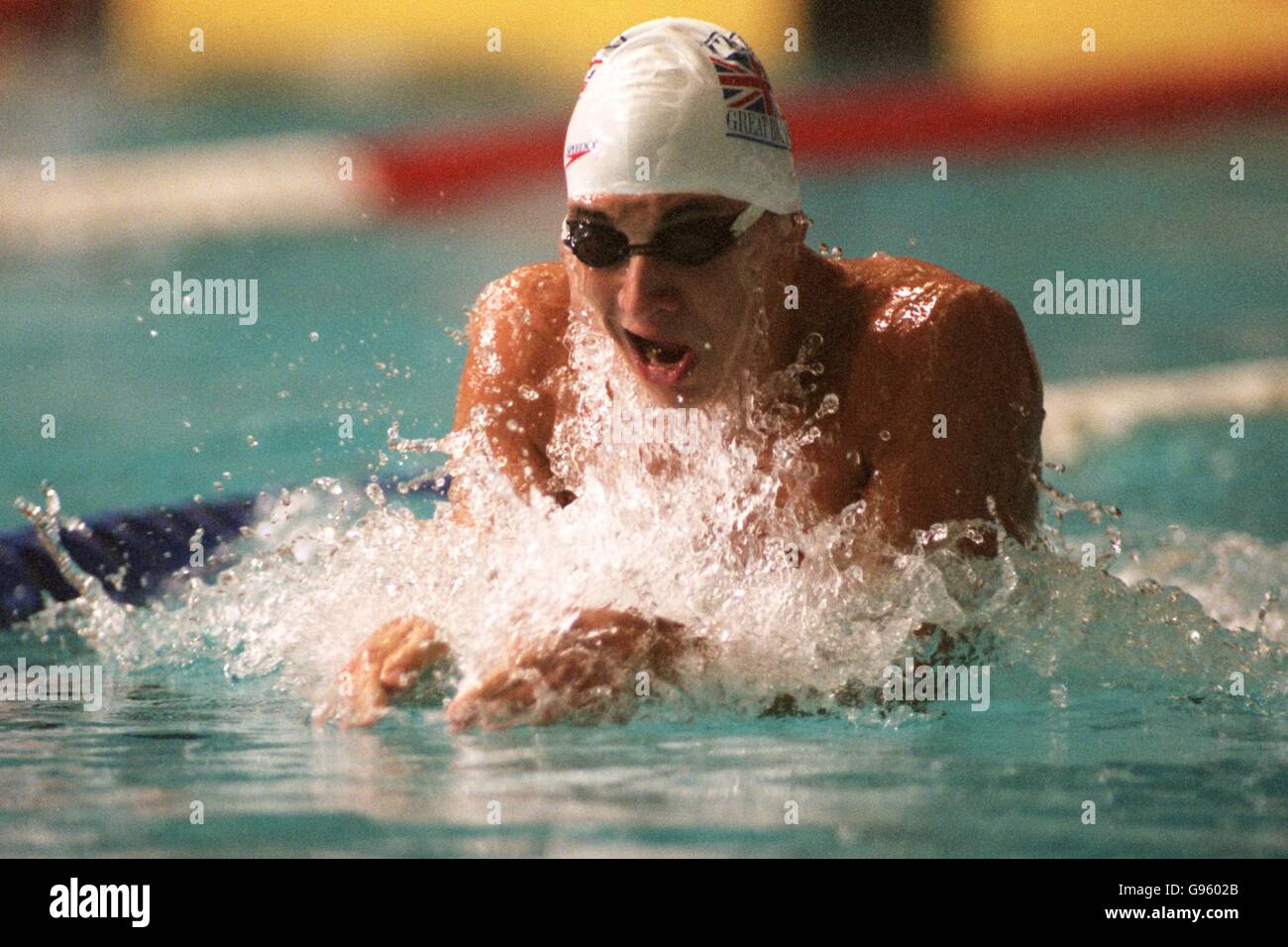 Darren mew competing in the mens 200m breaststroke heats hi-res stock ...