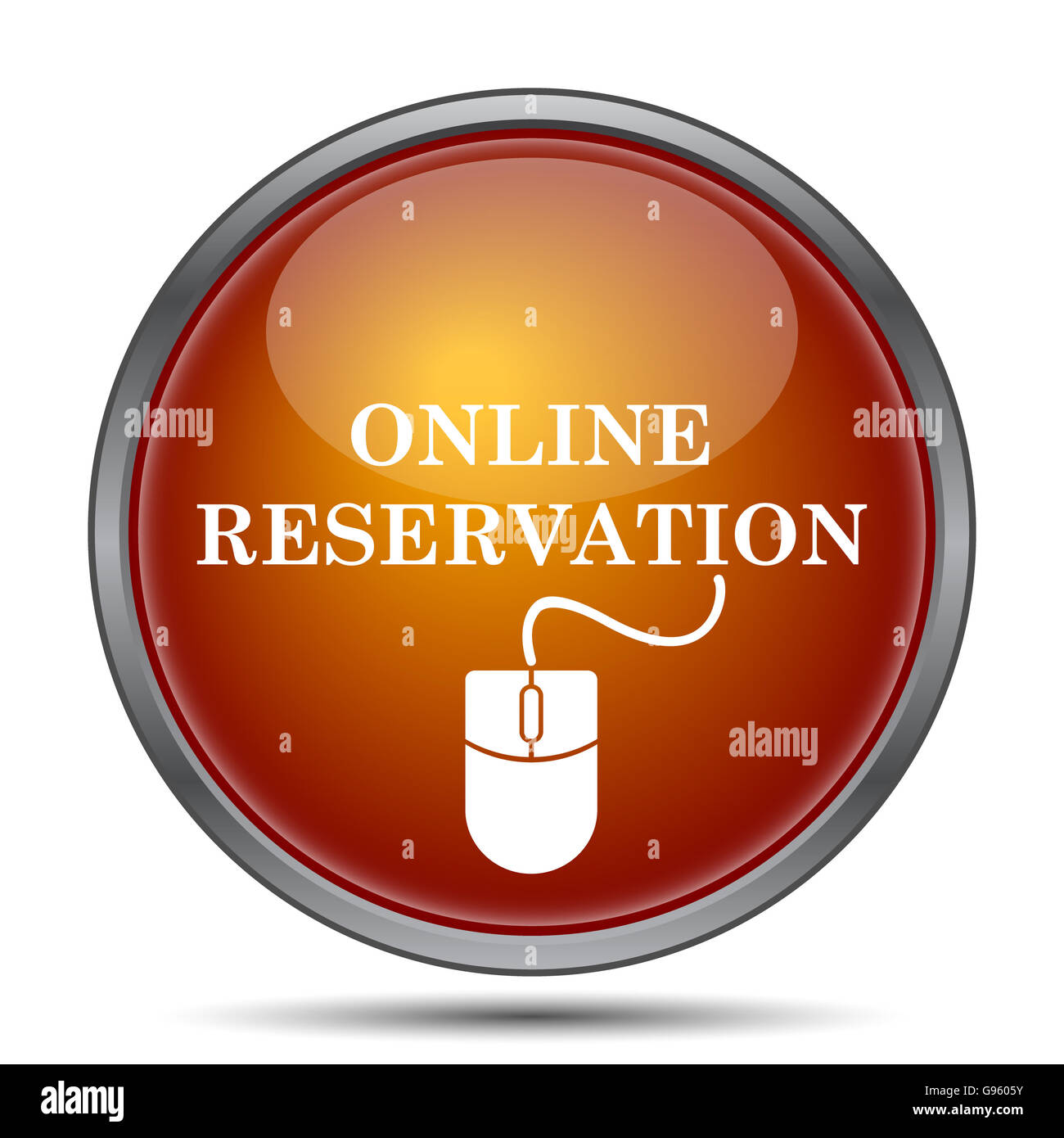 Online reservation icon. Internet button on white background Stock ...