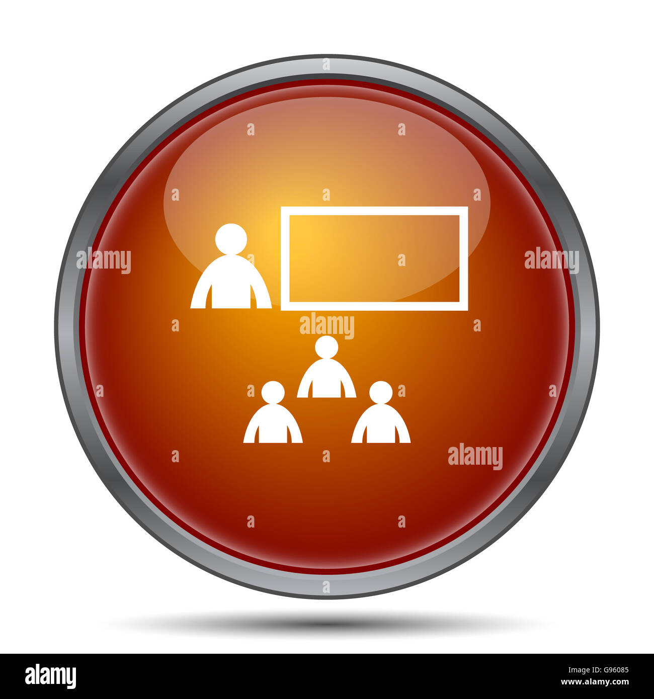Presenting icon. Internet button on white background Stock Photo - Alamy