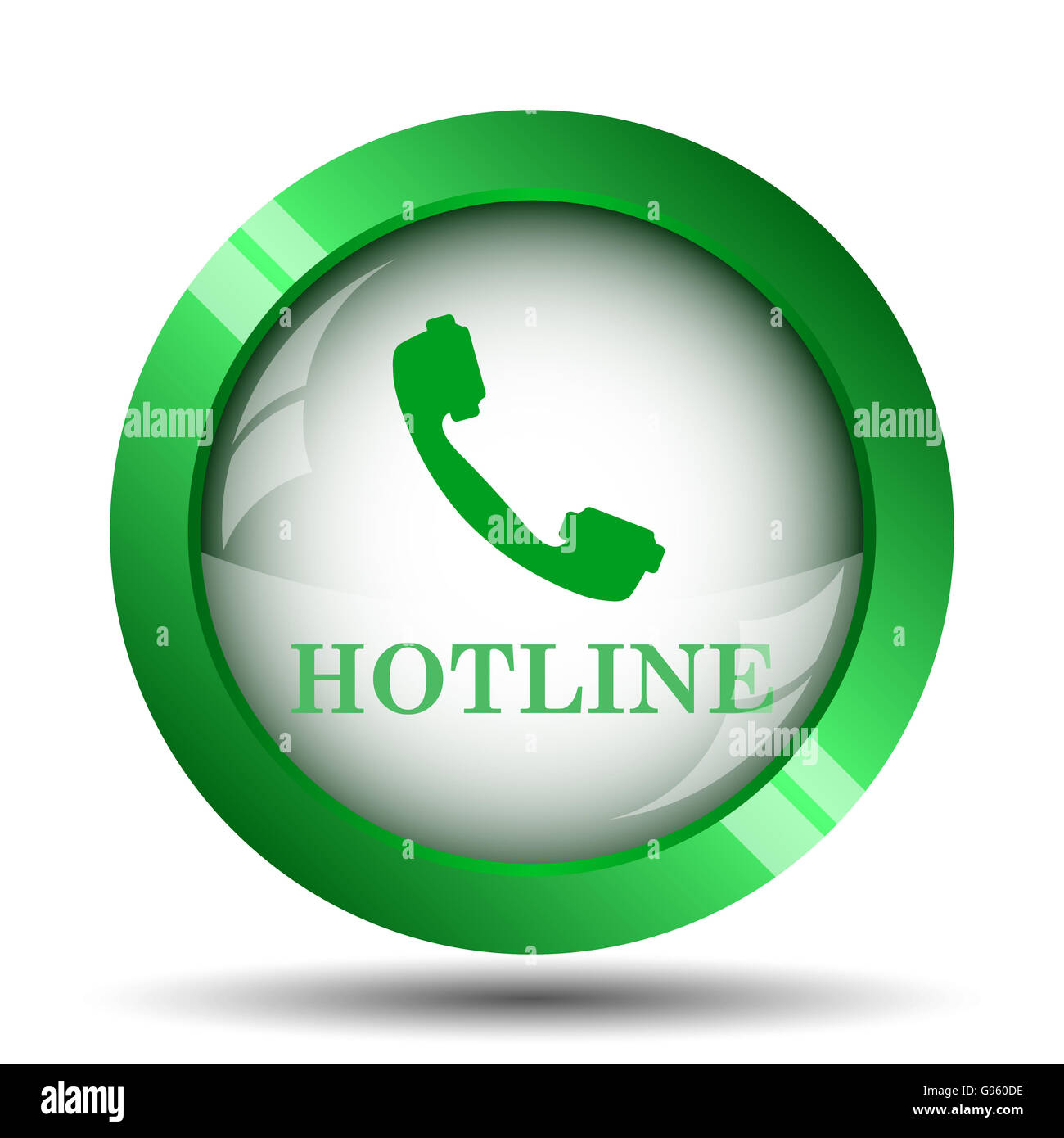 Hotline symbol on green button hi-res stock photography and images - Alamy