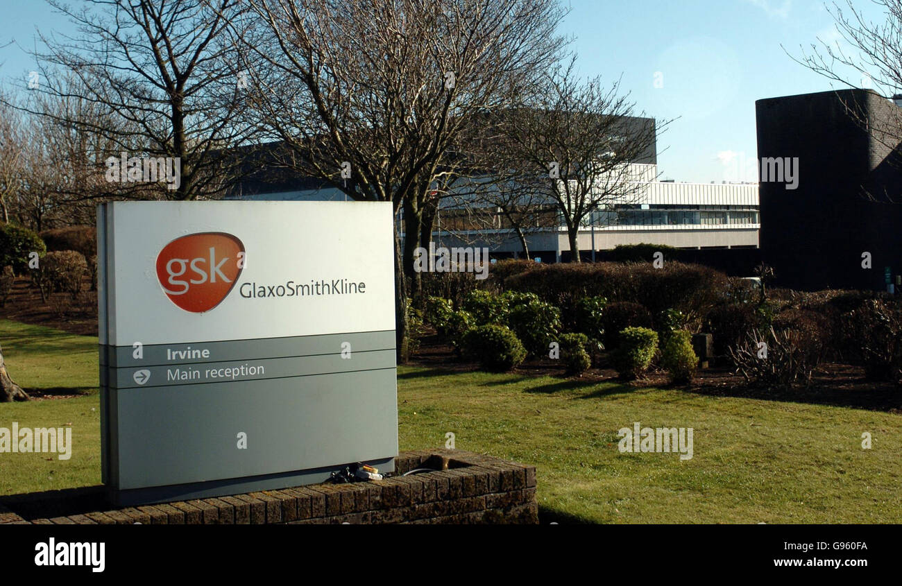 The GlaxoSmithKline plant in Irvine, North Ayrshire, Thursday March 2 ...