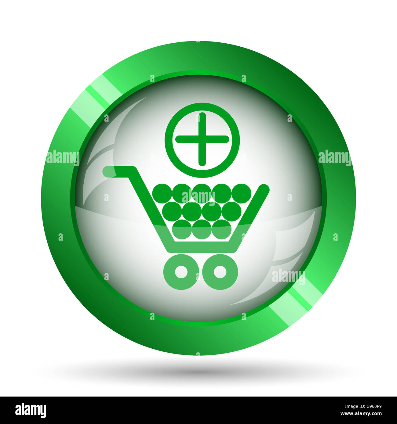 Add to shopping cart icon. Internet button on white background Stock ...