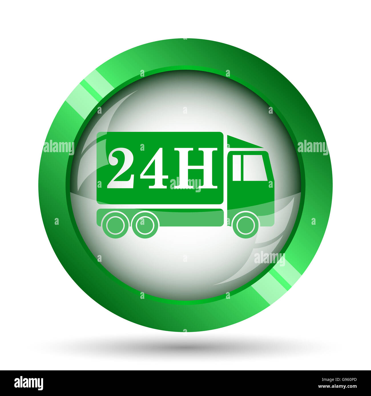24H delivery truck icon. Internet button on white background Stock ...
