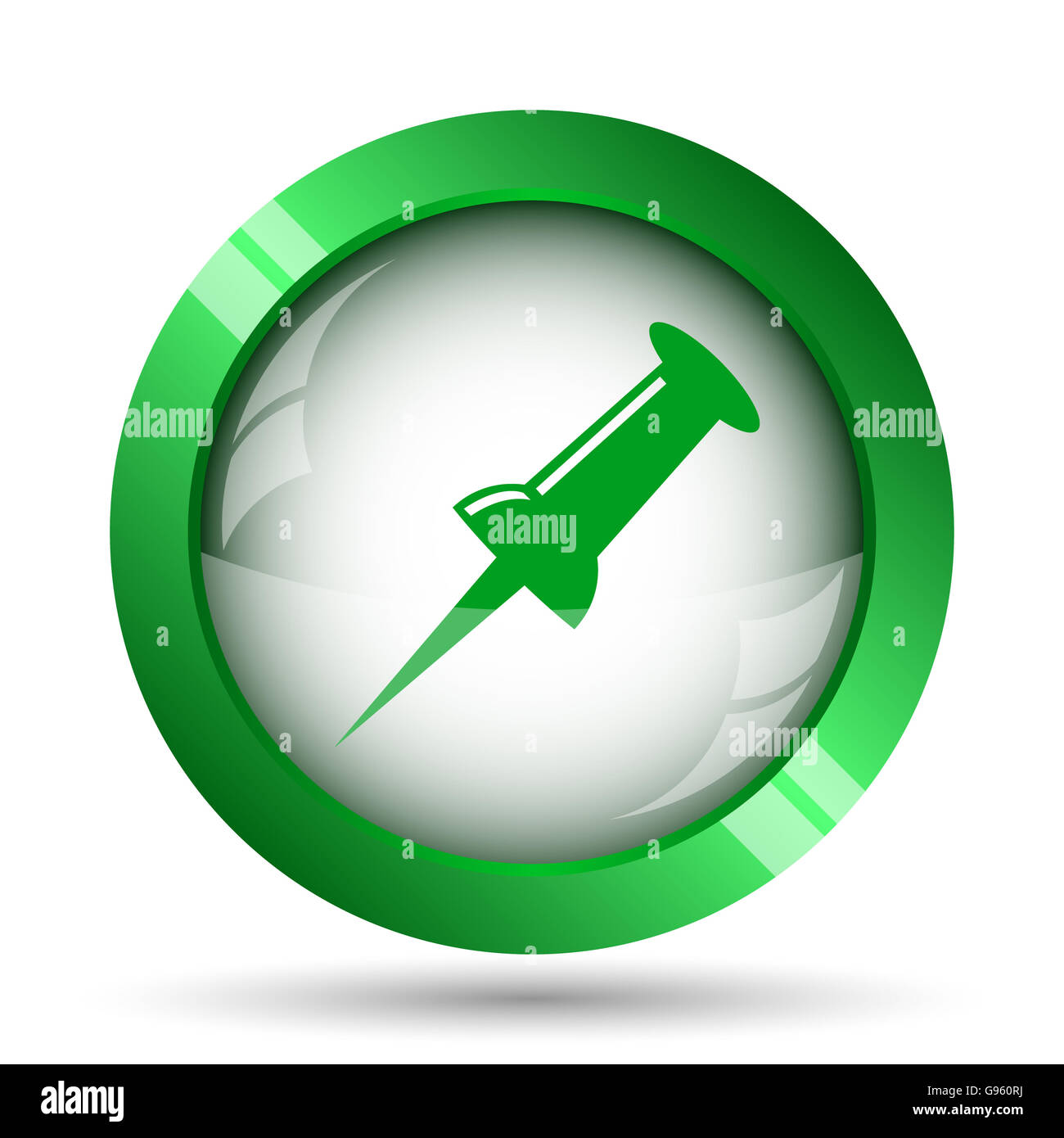 Pin icon. Internet button on white background Stock Photo - Alamy