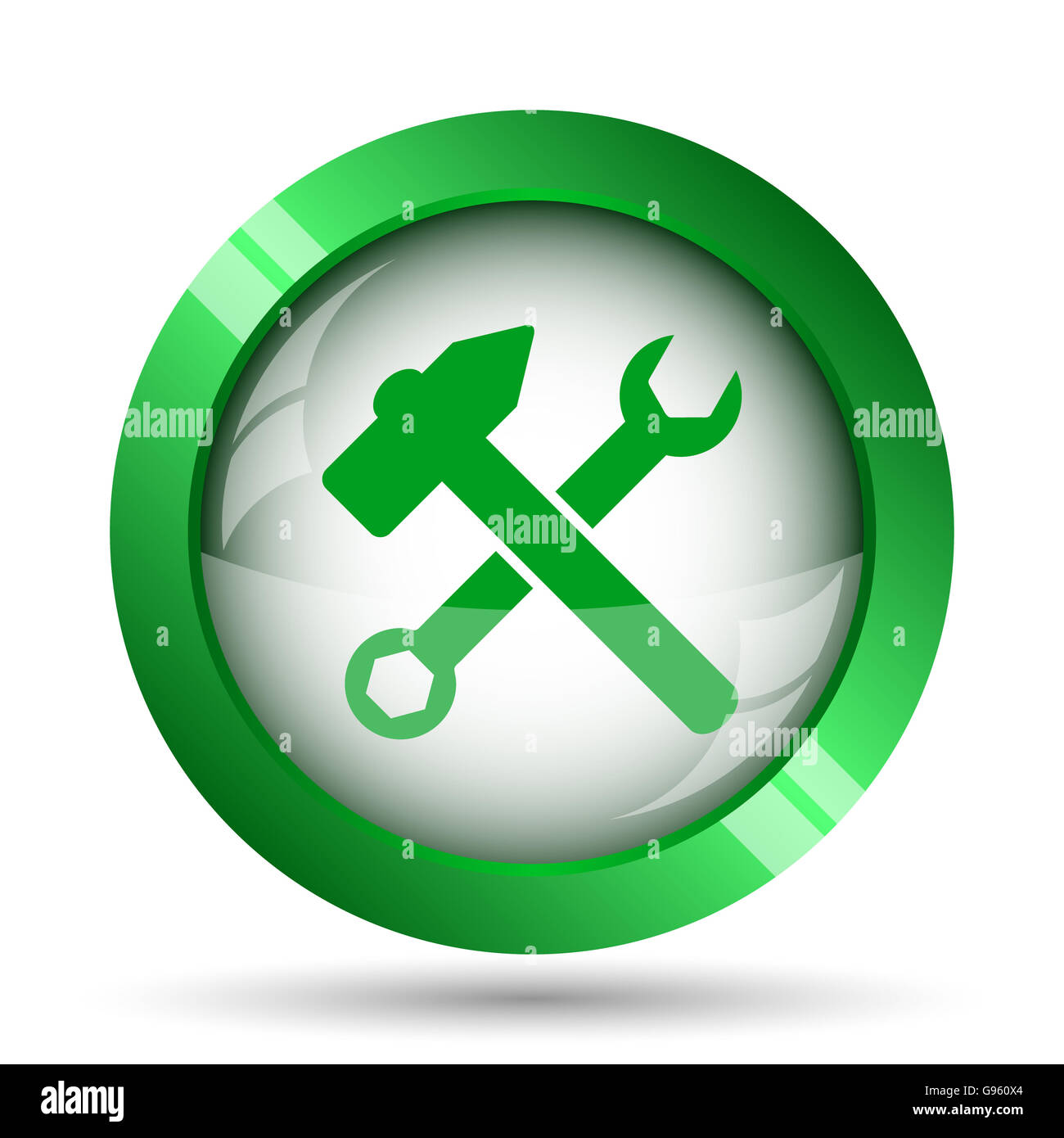 Tools icon. Internet button on white background Stock Photo - Alamy