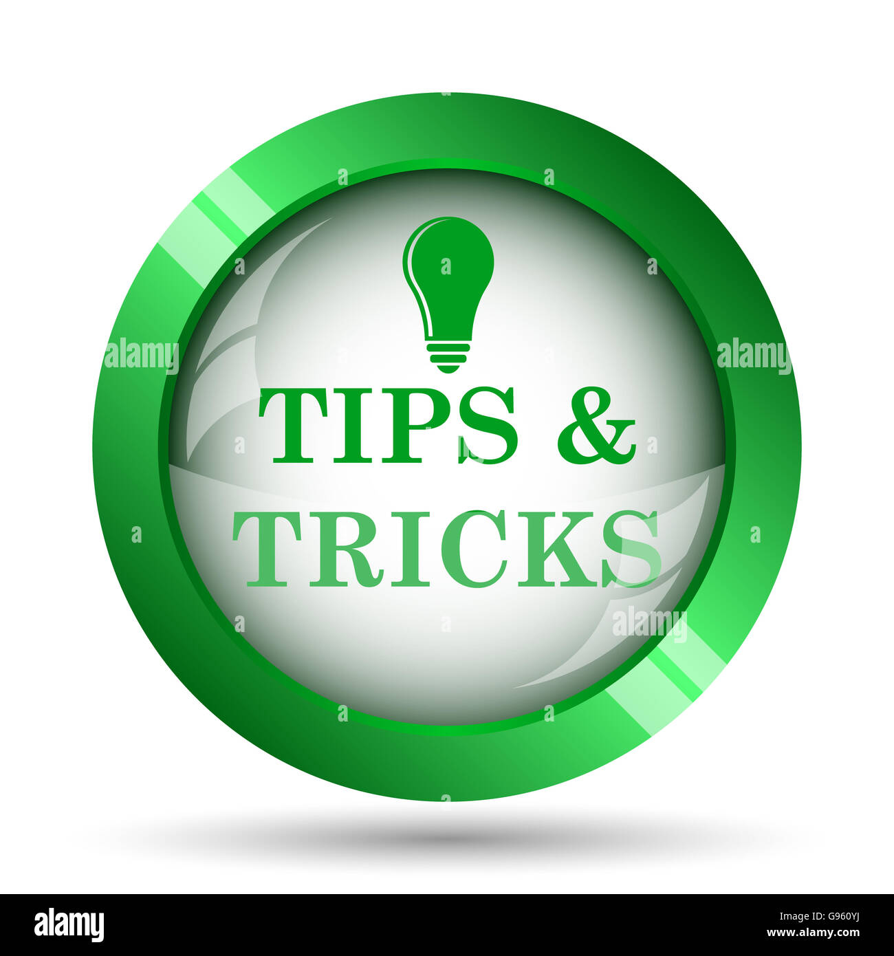 Tips and tricks icon. Internet button on white background Stock Photo ...