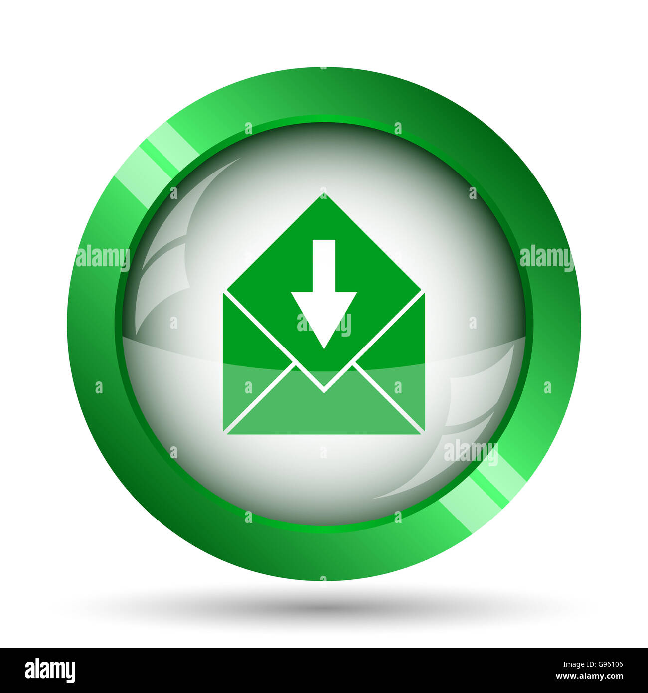 Receive e-mail icon. Internet button on white background Stock Photo ... Receive e-mail icon. Internet button on white background Stock Photo ...