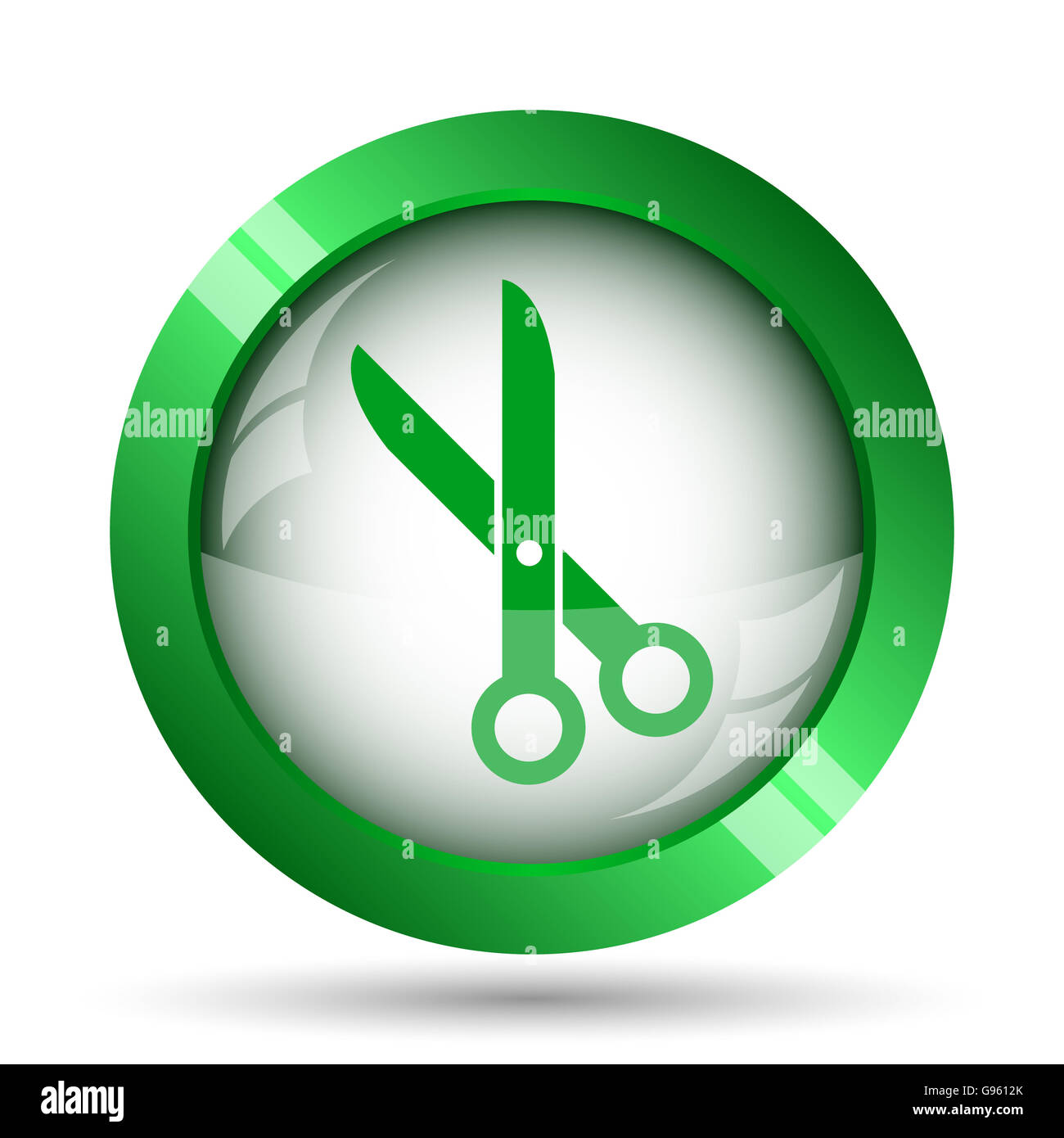 Cut icon. Internet button on white background Stock Photo - Alamy