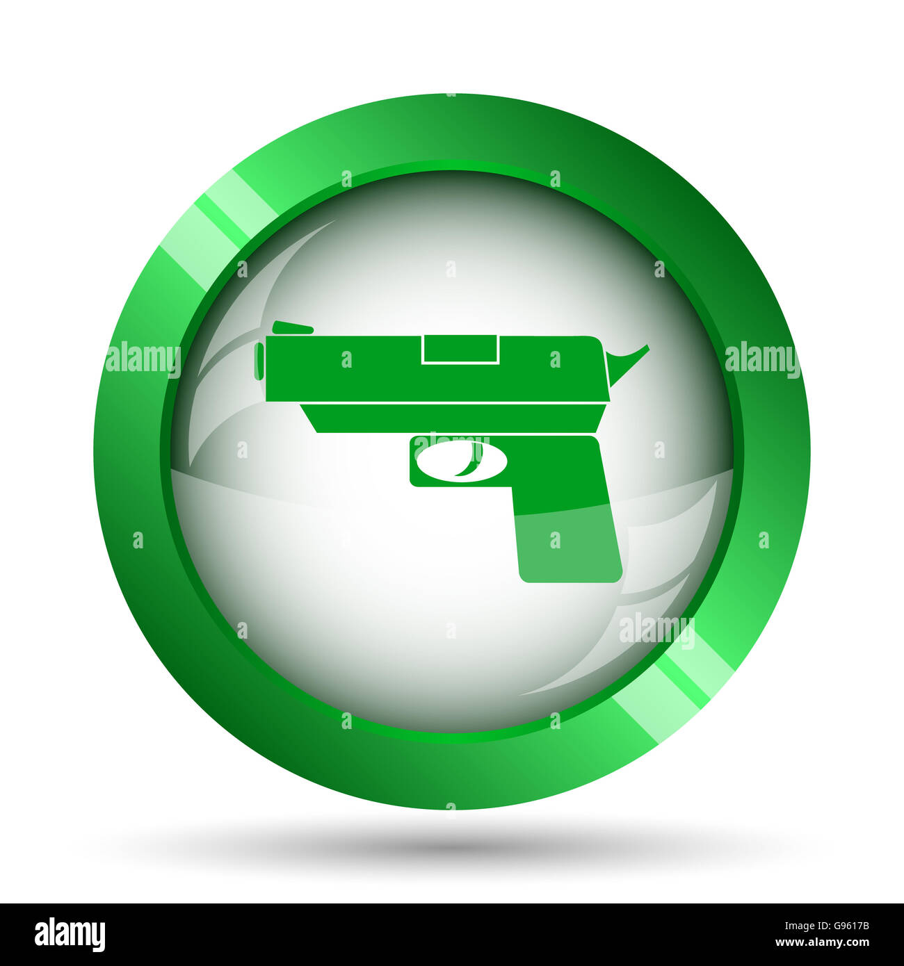 Gun icon. Internet button on white background Stock Photo - Alamy
