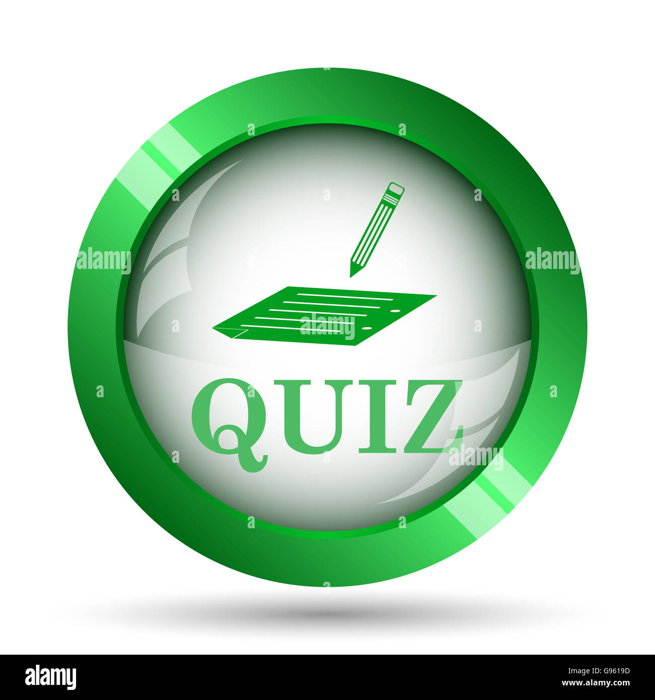 Quiz icon. Internet button on white background Stock Photo - Alamy