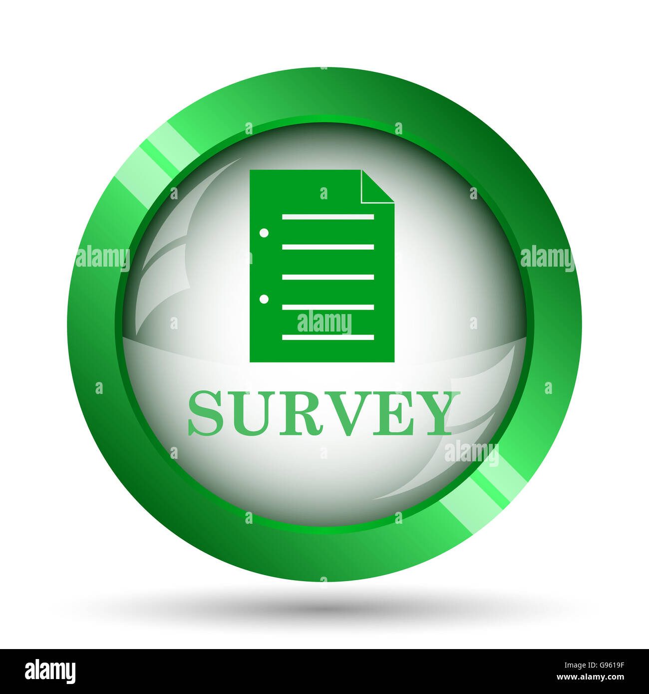 Survey icon. Internet button on white background Stock Photo - Alamy