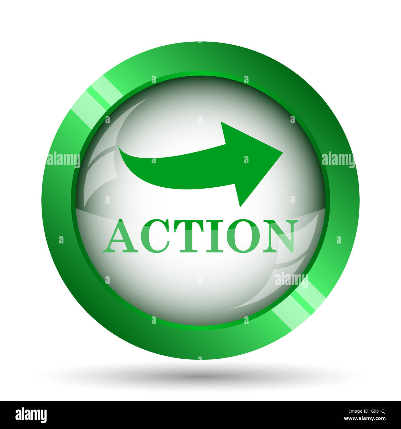 Action icon. Internet button on white background Stock Photo - Alamy
