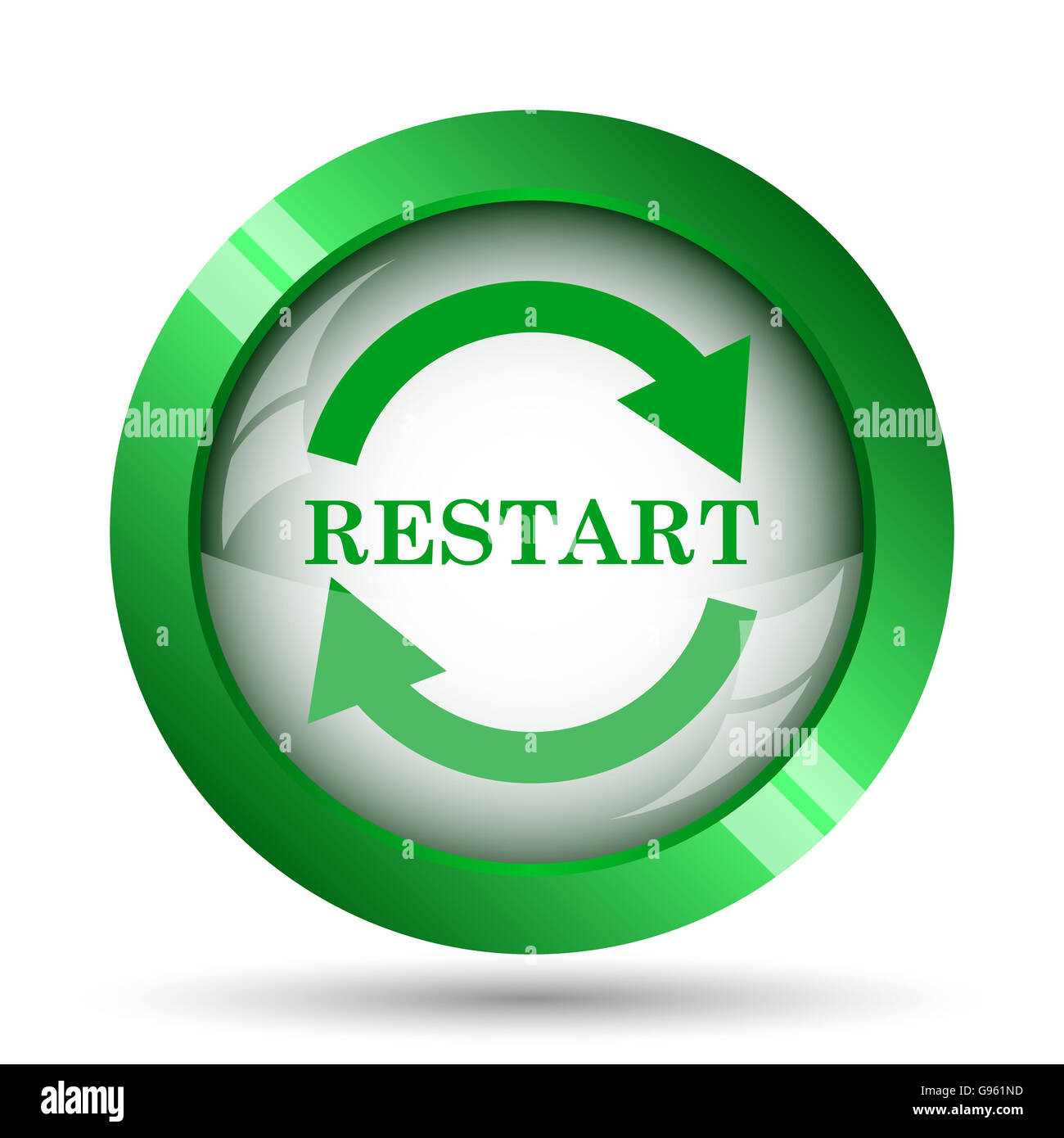 Restart icon. Internet button on white background Stock Photo - Alamy