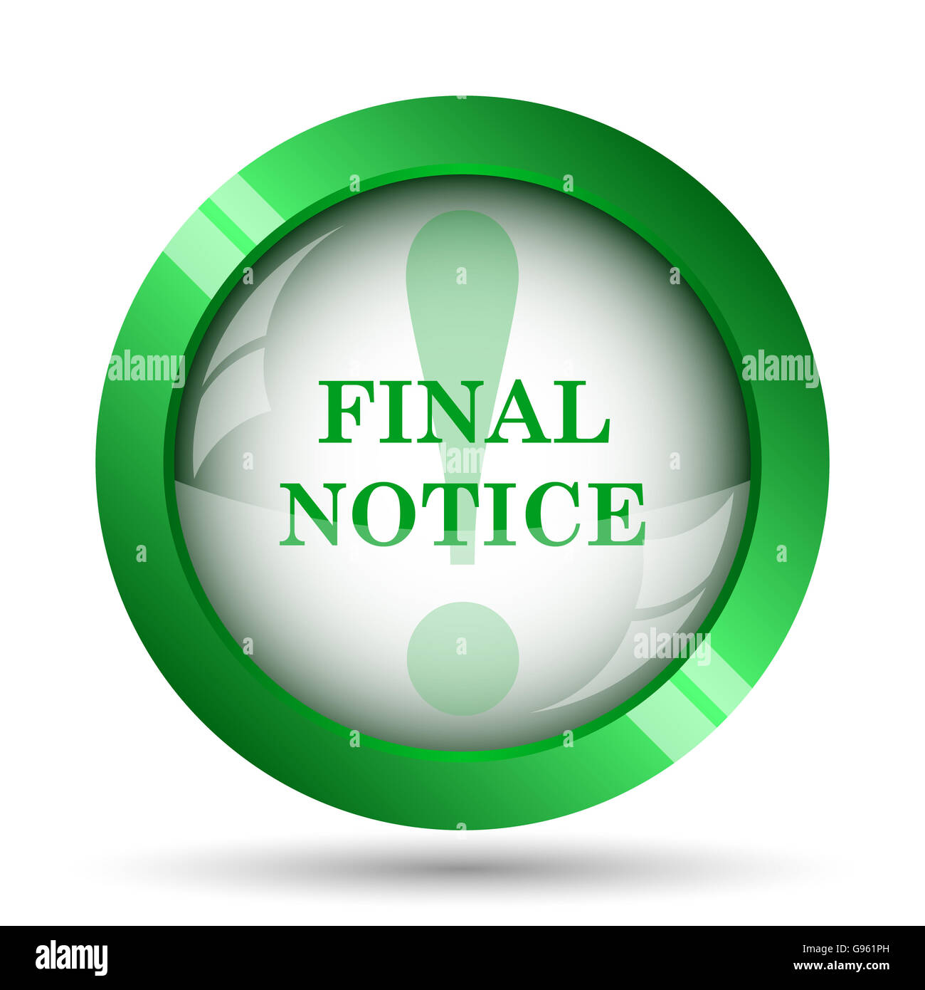 Final notice icon. Internet button on white background Stock Photo - Alamy