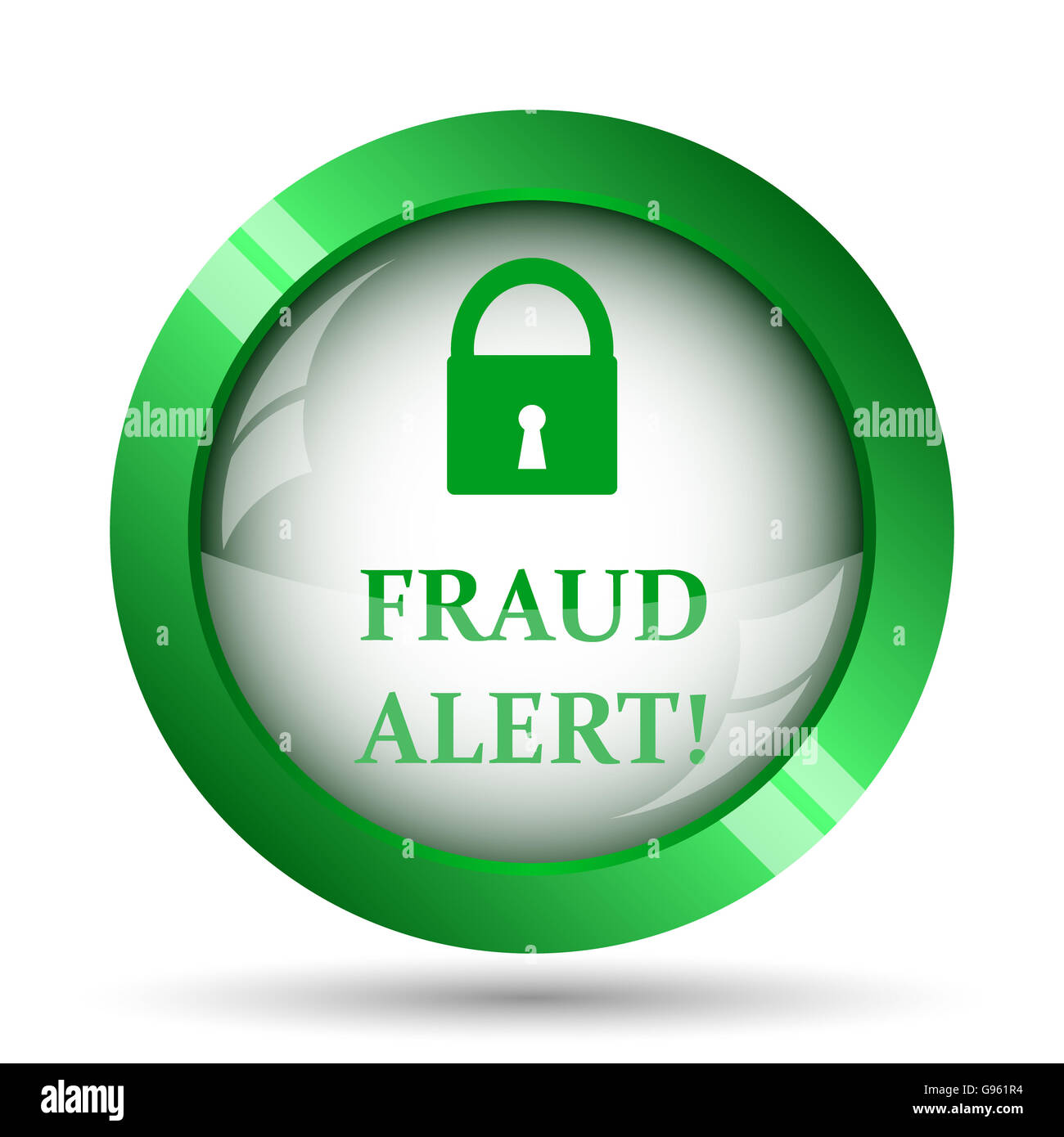 Fraud alert icon. Internet button on white background Stock Photo - Alamy