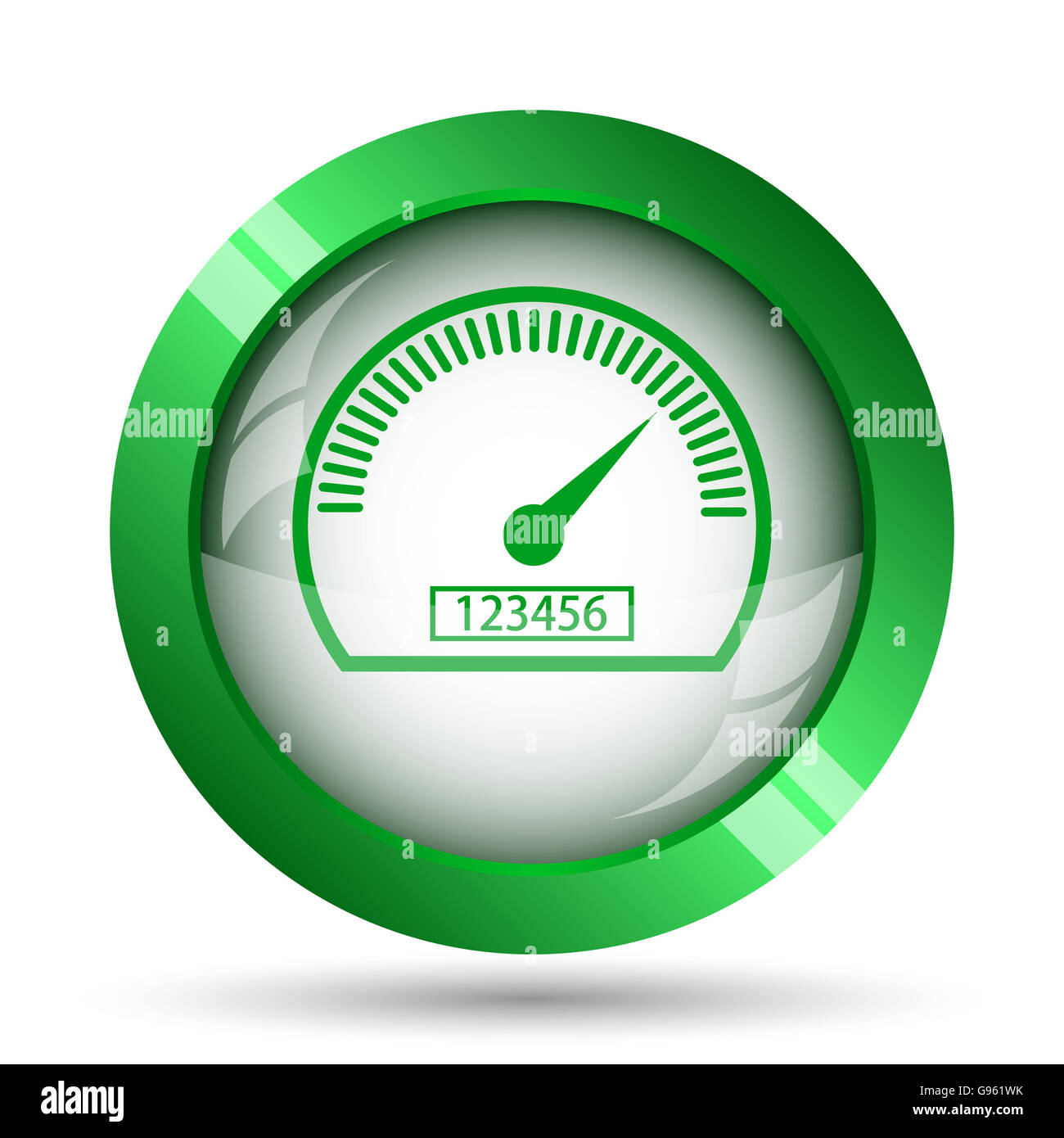 Speedometer icon. Internet button on white background Stock Photo - Alamy