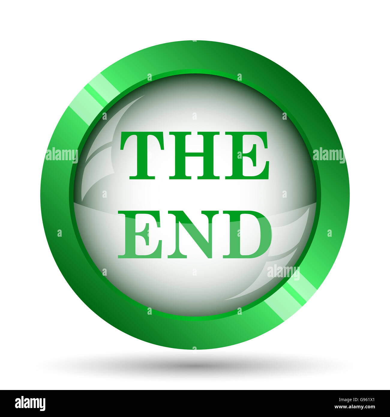 The End icon. Internet button on white background Stock Photo - Alamy