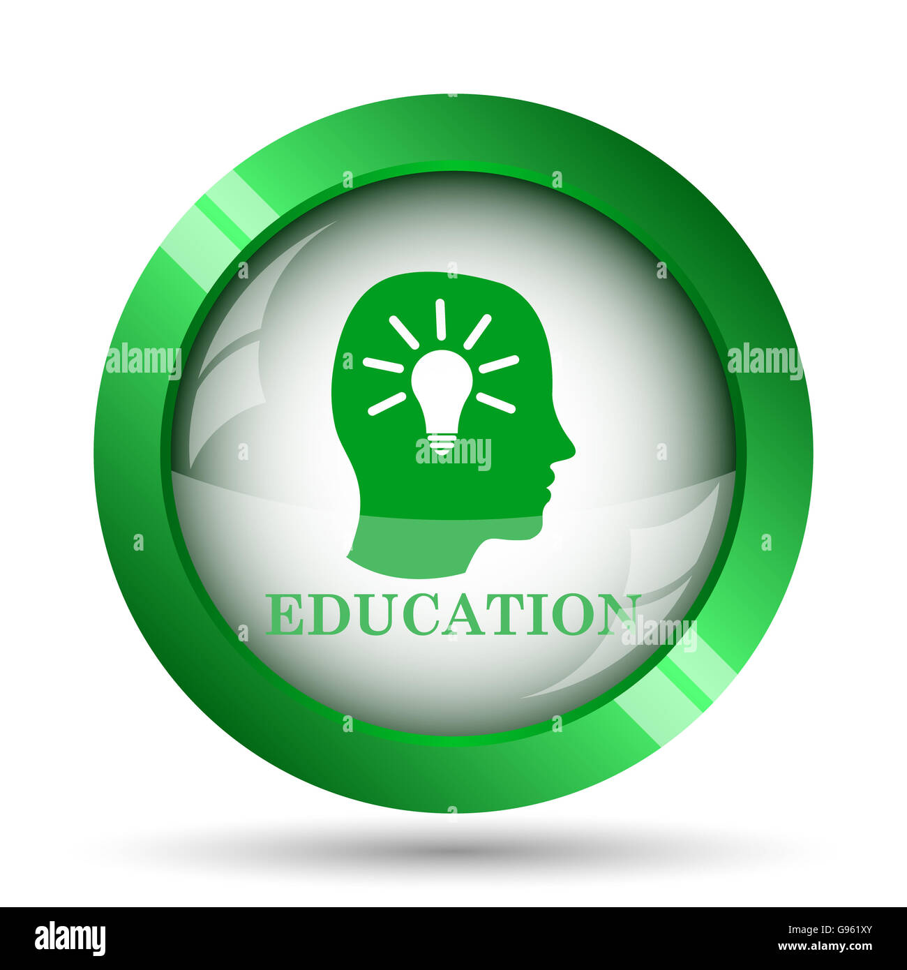 Education icon. Internet button on white background Stock Photo - Alamy